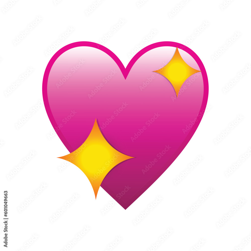 Pink heart emoji vector illustration, red heart clip art design, flat ...