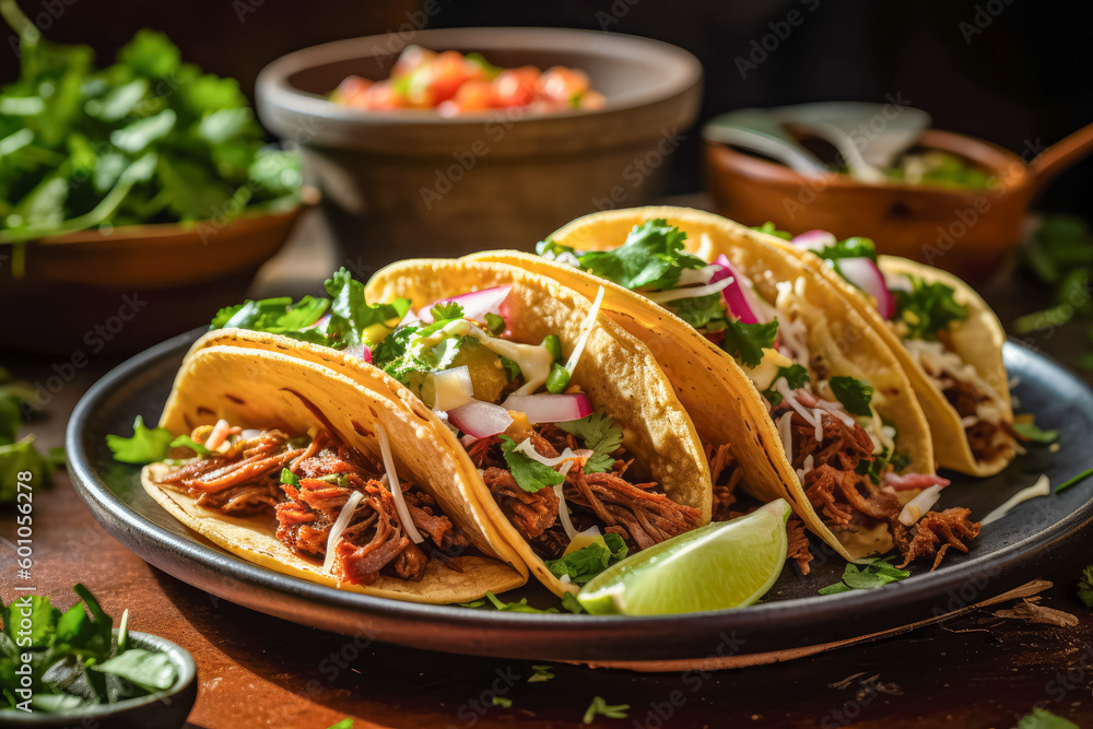 Tacos. Crispy flour and corn tortillas filled with sausage, cheese ...