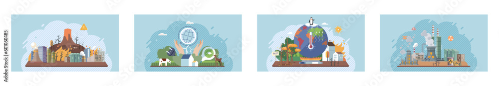 Saving the planet, World Environment Day. Planet Earth in smoke ...