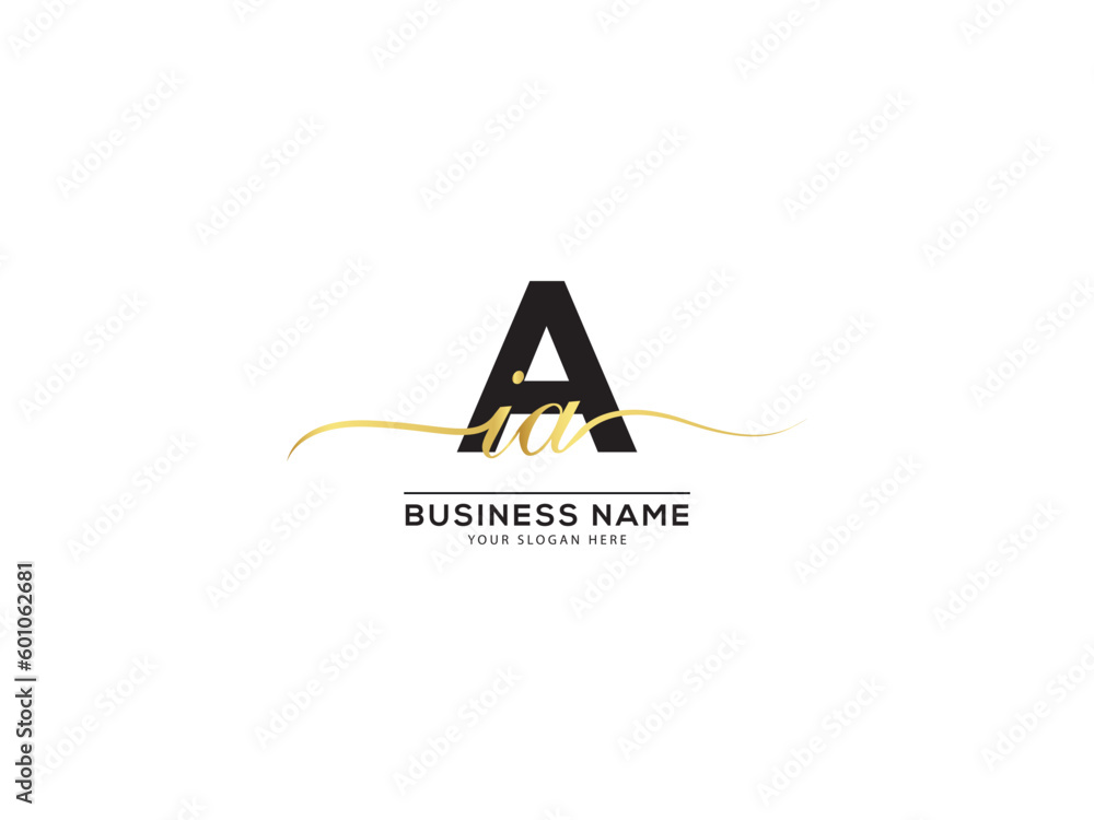 Creative Three Letter aia iaa Logo Icon, Premium Signature aia Logo ...