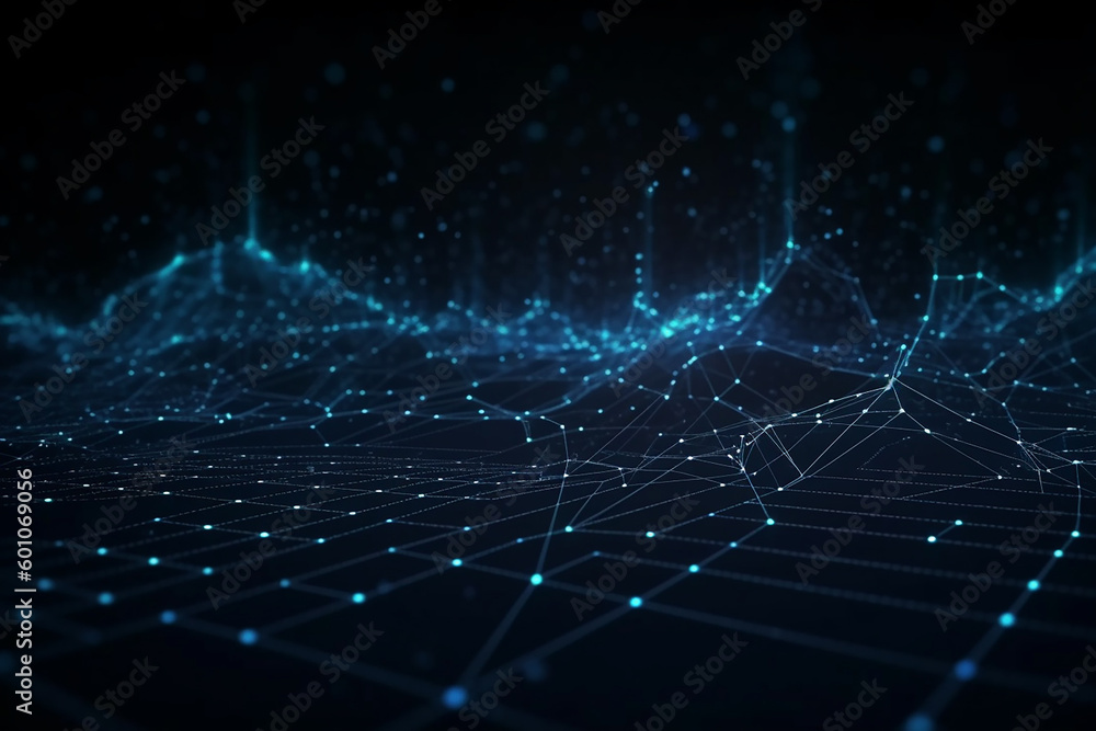 Big data technology futuristic technological abstract background lines ...