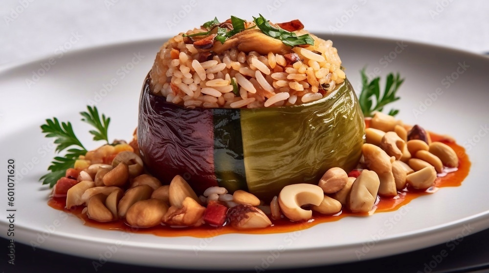 Kusa mahshe - the stuffed vegetable marrow with rice, meat and nuts in ...
