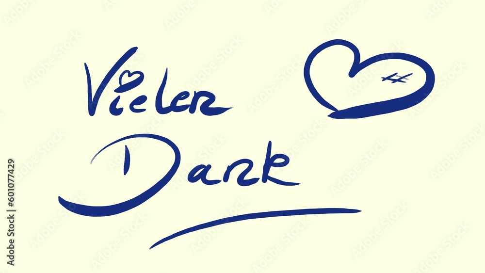 Vielen Dank mit Herz, Notiz, Handschrift, Skizze, Scribble Stock Illustration | Adobe Stock