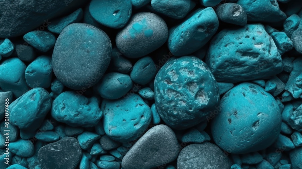 Blue green stone background. Dark turquoise toned monochrome rock ...