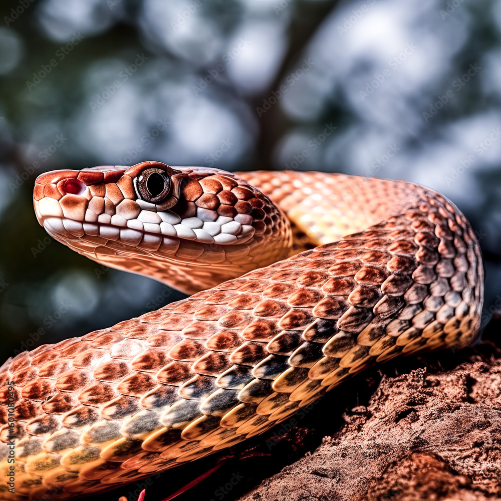 The Inland Taipan was captured in an image with generative ai technology - generative ai. Stock ...