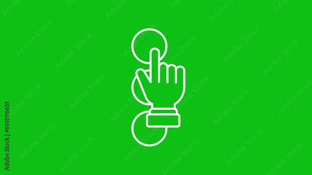 Choice white icon animation. Animated line finger pointing on one of ...
