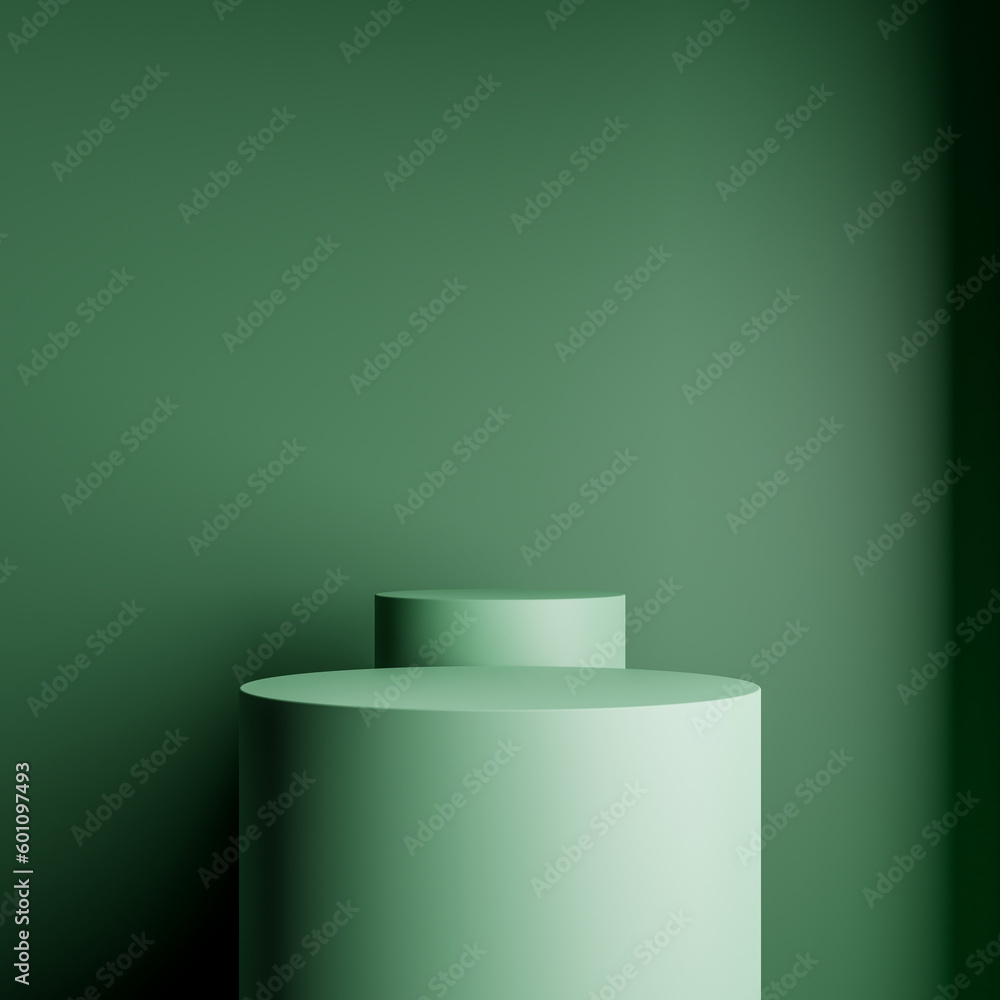 Geometric cylinder shape background in the brown studio room minimalist ...