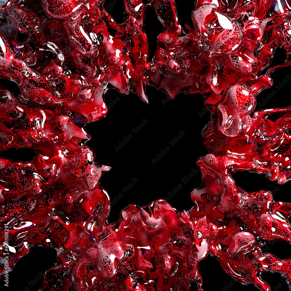3d render abstract art with surreal alien creepy spooky scary bacteria ...