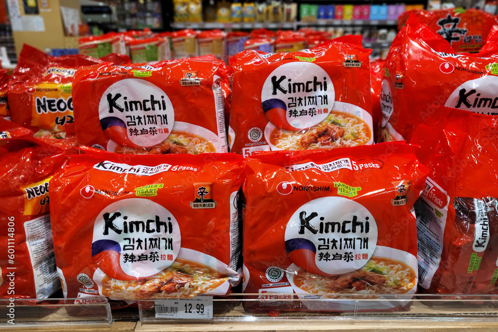 PENANG, MALAYSIA - 3 MAY 2023: On the store shelf in Jaya Grocer, the ...