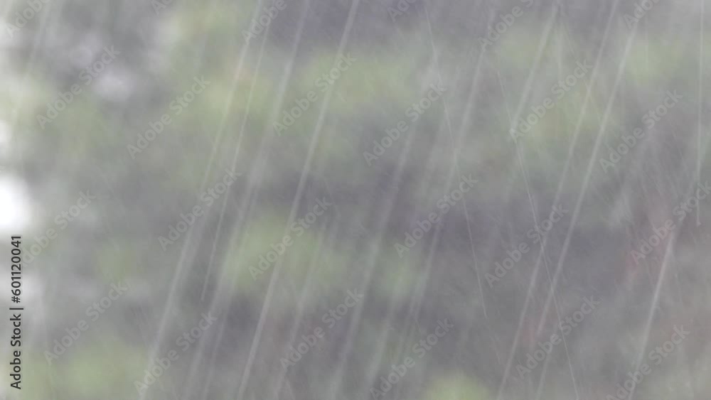 Hail and rainfall in different directions against the backdrop of ...