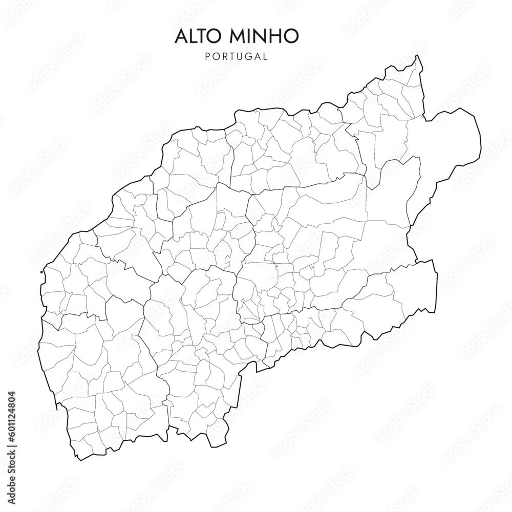 Vector Map of Alto Minho Subregion (Comunidade Intermunicipal) with ...