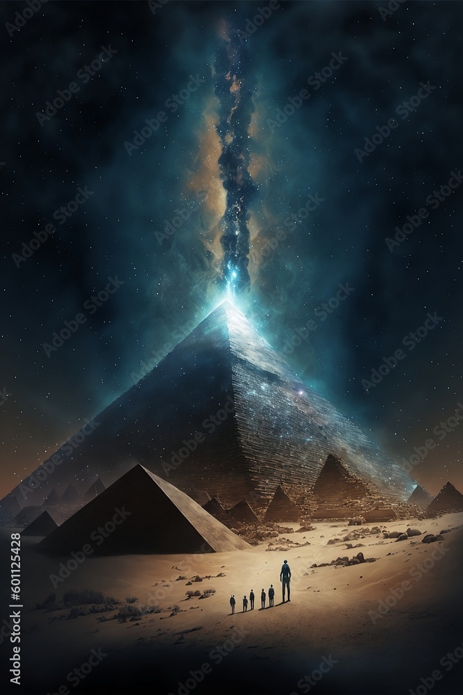 environment, painting the Milky Way, above pyramid with 3rd guy. There ...