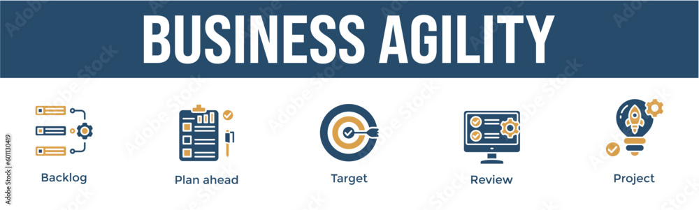 Business agility banner web icon vector illustration concept with icon ...