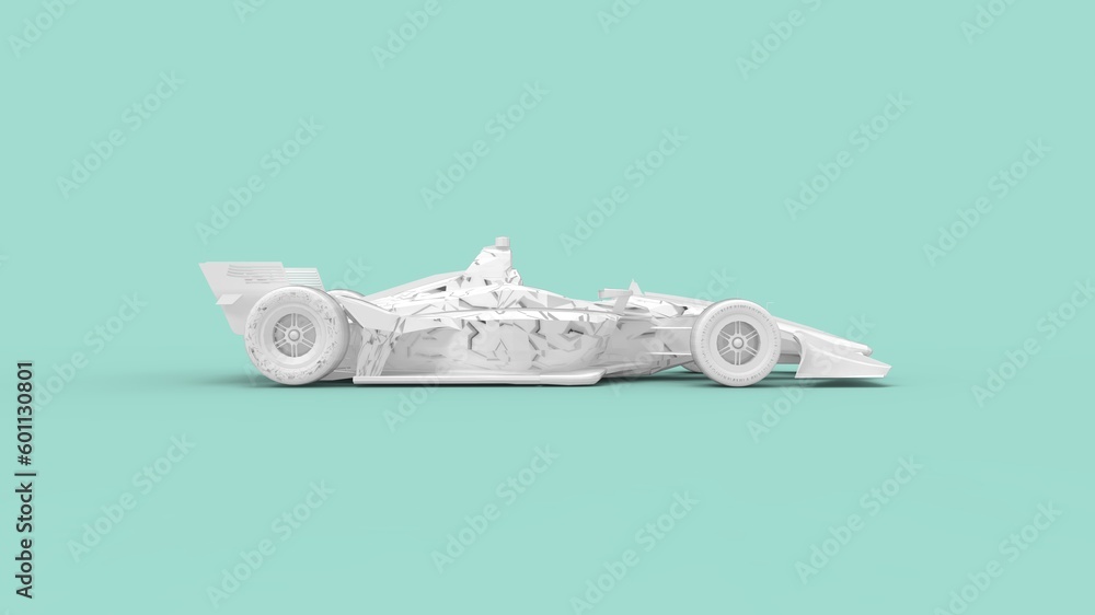 3D rendering of a motorsports race car blank computer generated model ...