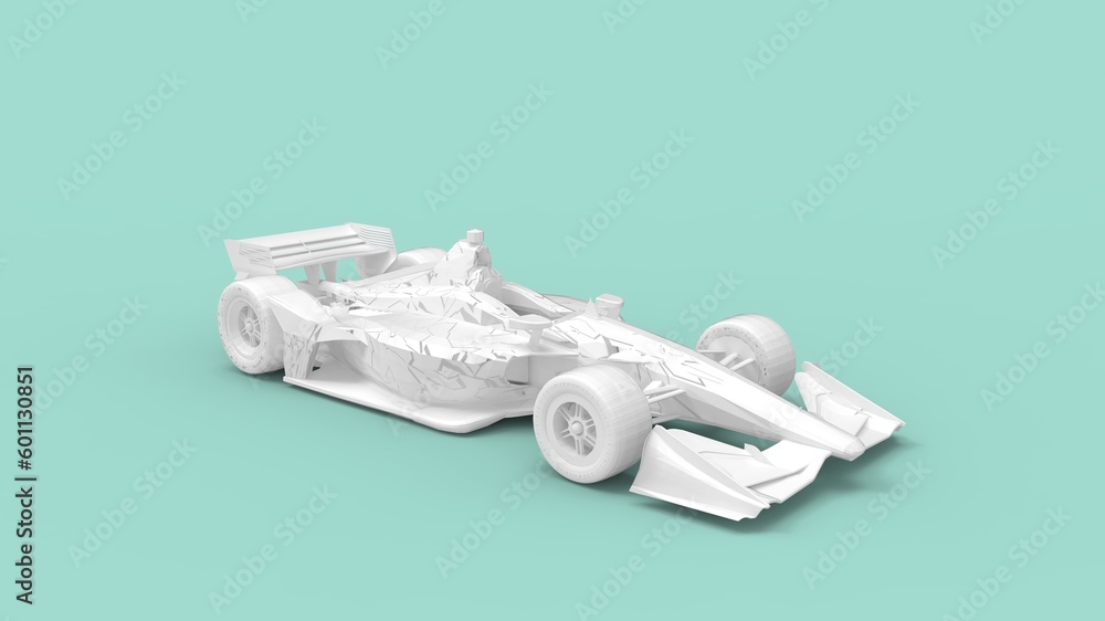 3D rendering of a motorsports race car blank computer generated model ...