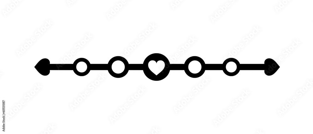 Black decorative line for card decorations, dividing text paragraphs ...