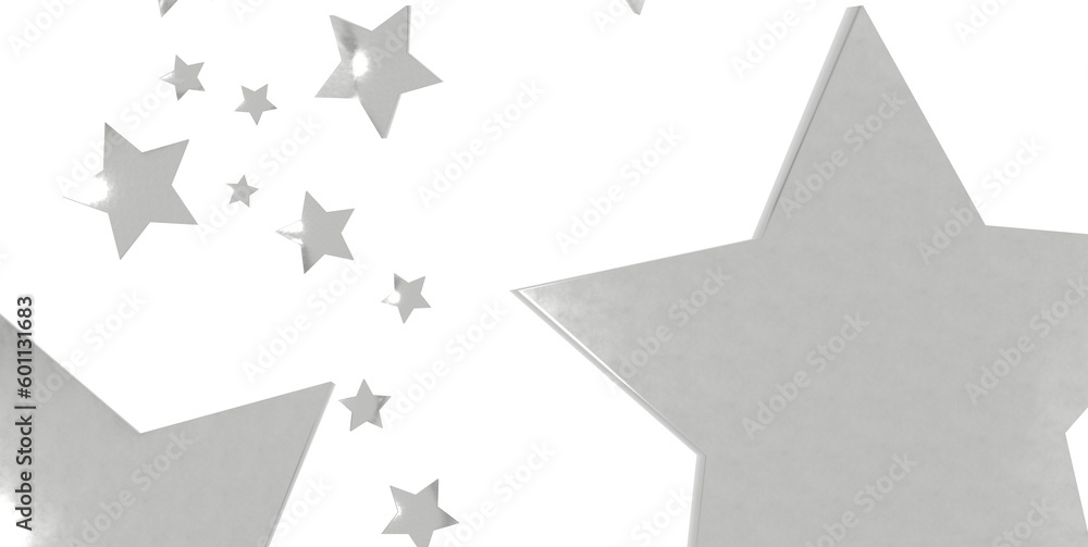 Silver Stars Confetti Rain Festive Holiday Background Vector Silver