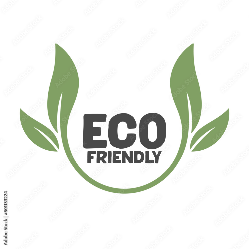 Eco friendly badge. Healthy natural label logo design. Organic product ...