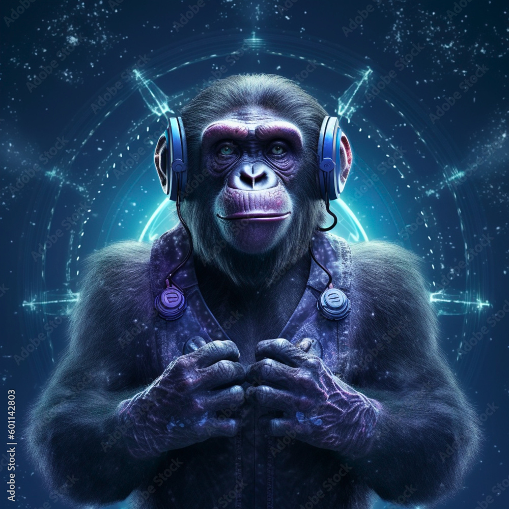 Chilled Out Ape "Generative AI" "AI" Generative" Stock Illustration ...