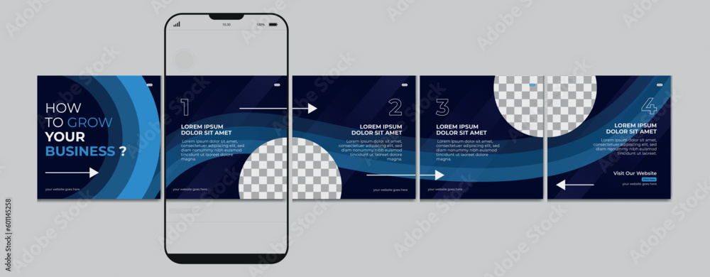 Set Of Instagram Carousel Post Template, Editable Instagram carousel ...