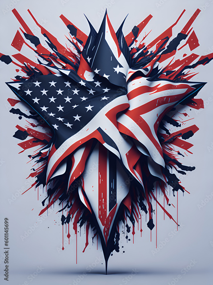 Illustration of flag usa background design for independence veterans ...