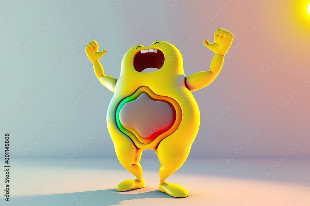 Stomach. Cute cartoon healthy human anatomy internal organ character ...