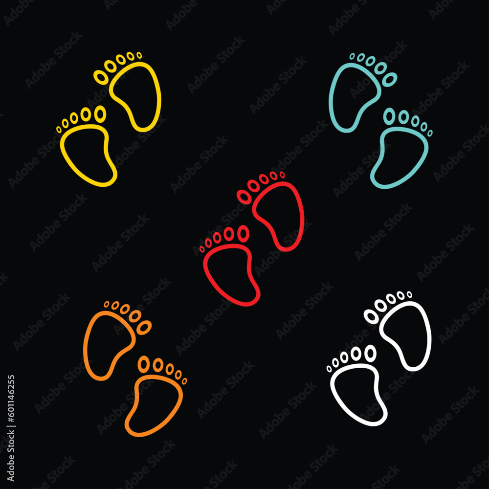 Baby Feet Vector Art, Icons, and Graphics, baby feet icon over white ...