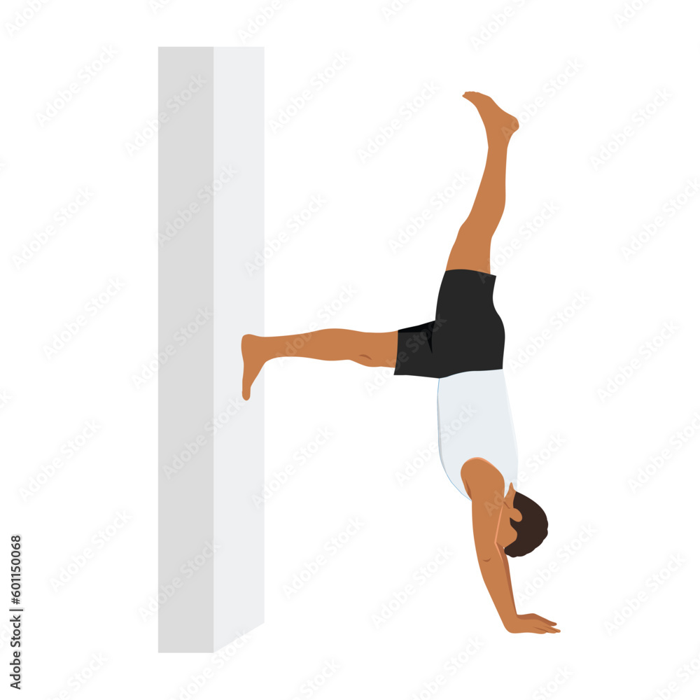 Half Handstand at Wall, Side Plank Variation Half Handstand at Wall ...