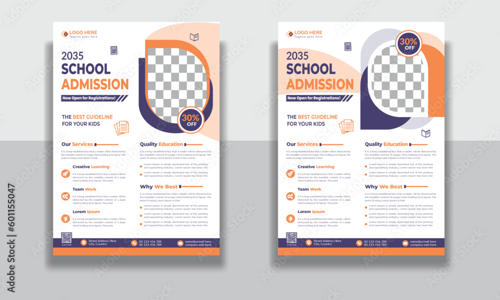 Creative professional and modern school flyer design, online school ...