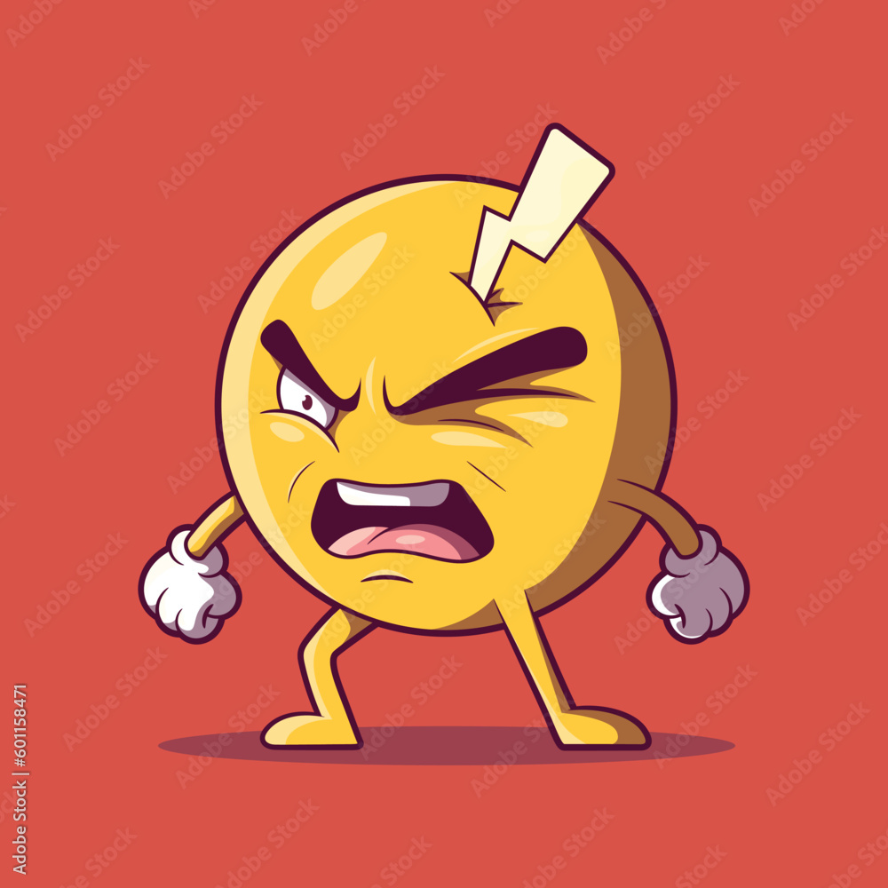 Angry Emoji character vector illustration. Emotions, communications ...