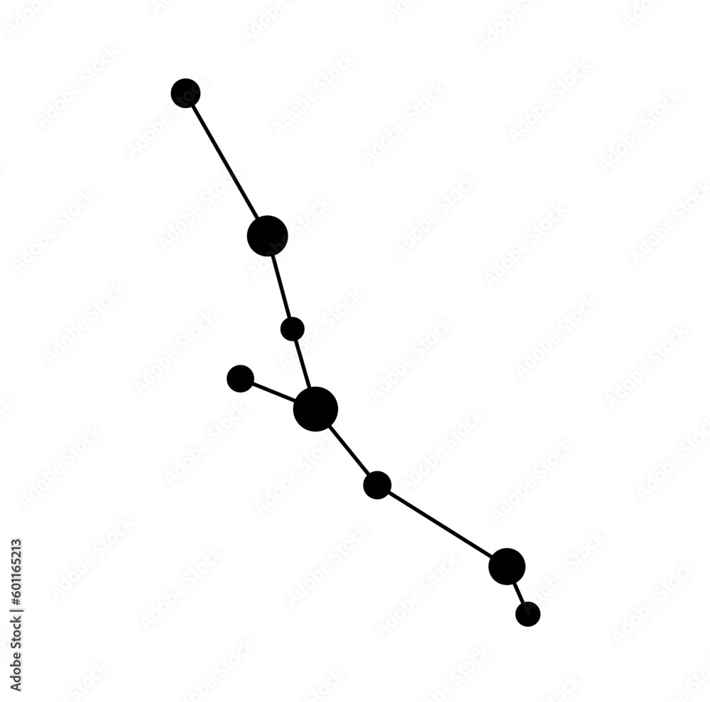 Vector isolated one single Taurus stars constellation map scheme ...