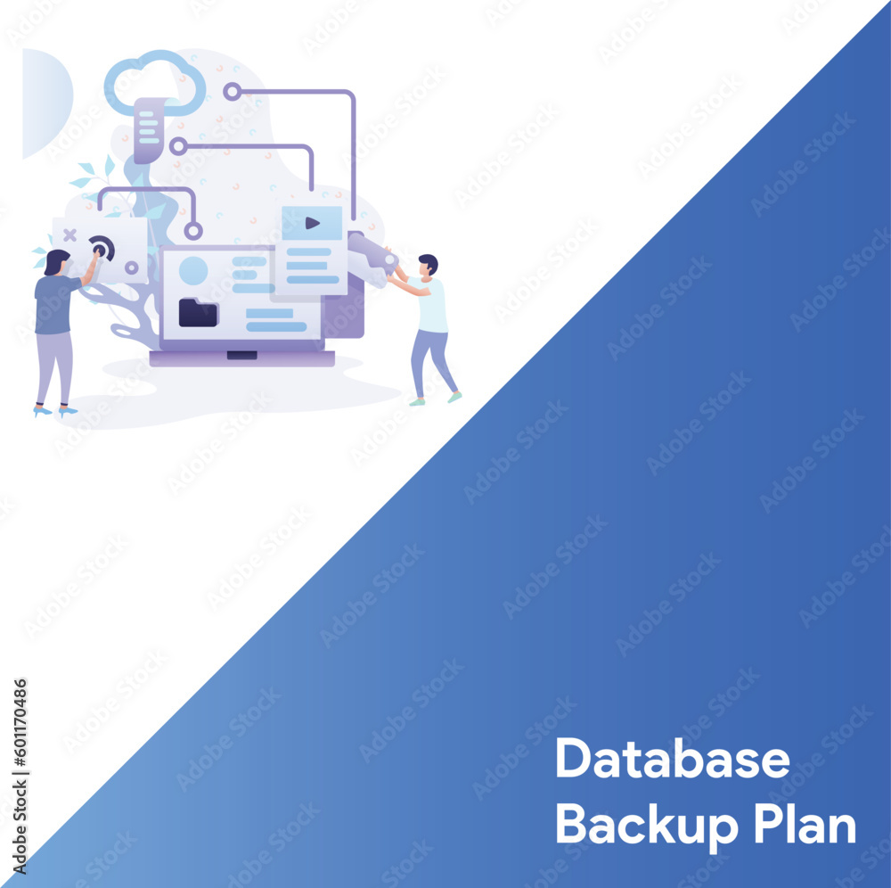Database backup plan vector design, business, businessman, vector ...