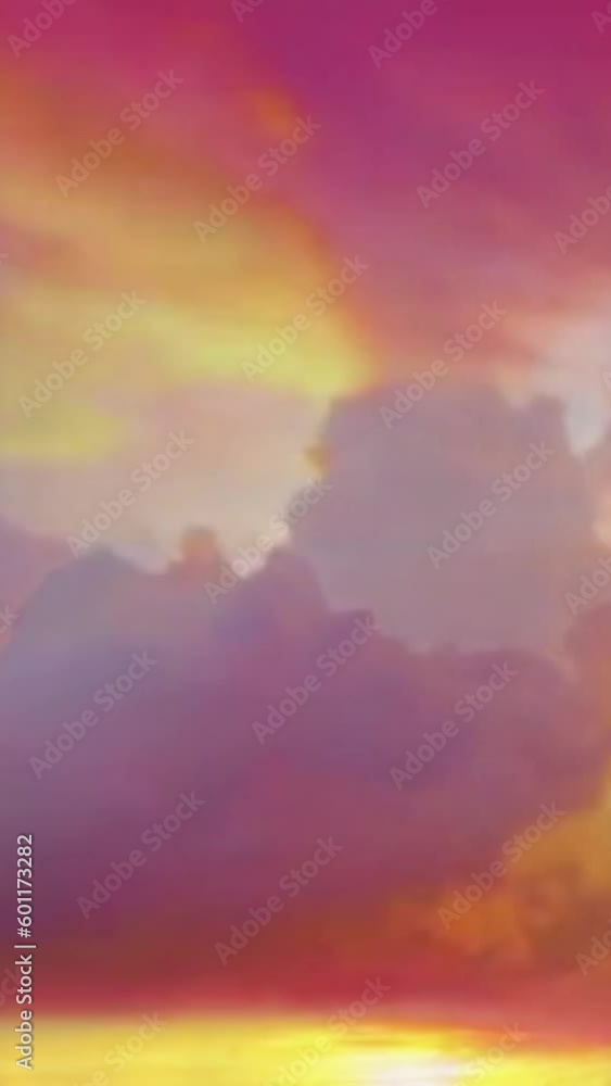 Vertical video gorgeous sunset or sunrise cloudy sky timelapse loop ...