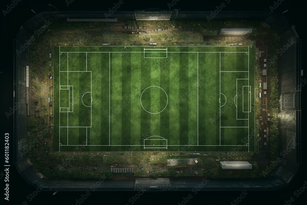 Combined diagram of football pitch layout. Generative AI Stock ...