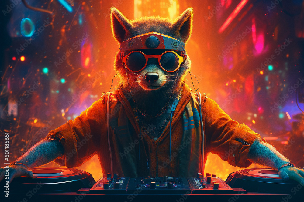 AI-Generated Psychedelic Hybrid Animal Party DJ: AI-Generated DJ ...