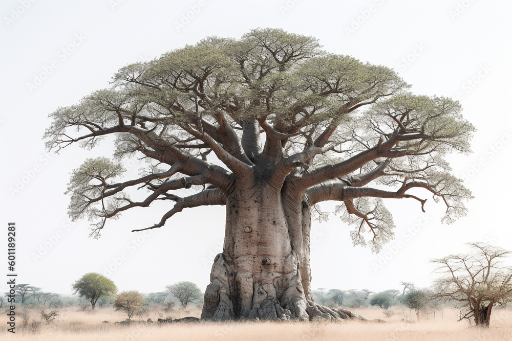 Photo & Art Print African baobab tree growing in dusty savanna ...
