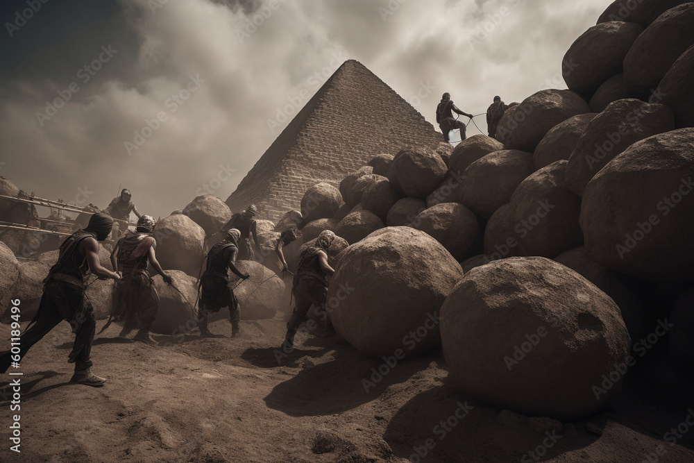 Aliens building ancient egypt pyramids, conspiracy theory - Generative ...