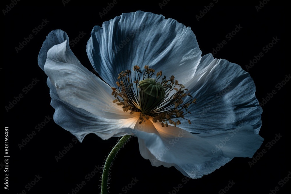 An isolated x-ray image of the Papaver flower, colloquially known as ...