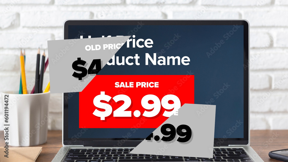 Sale Price Cut Dual Caption Overlay Stock Template | Adobe Stock