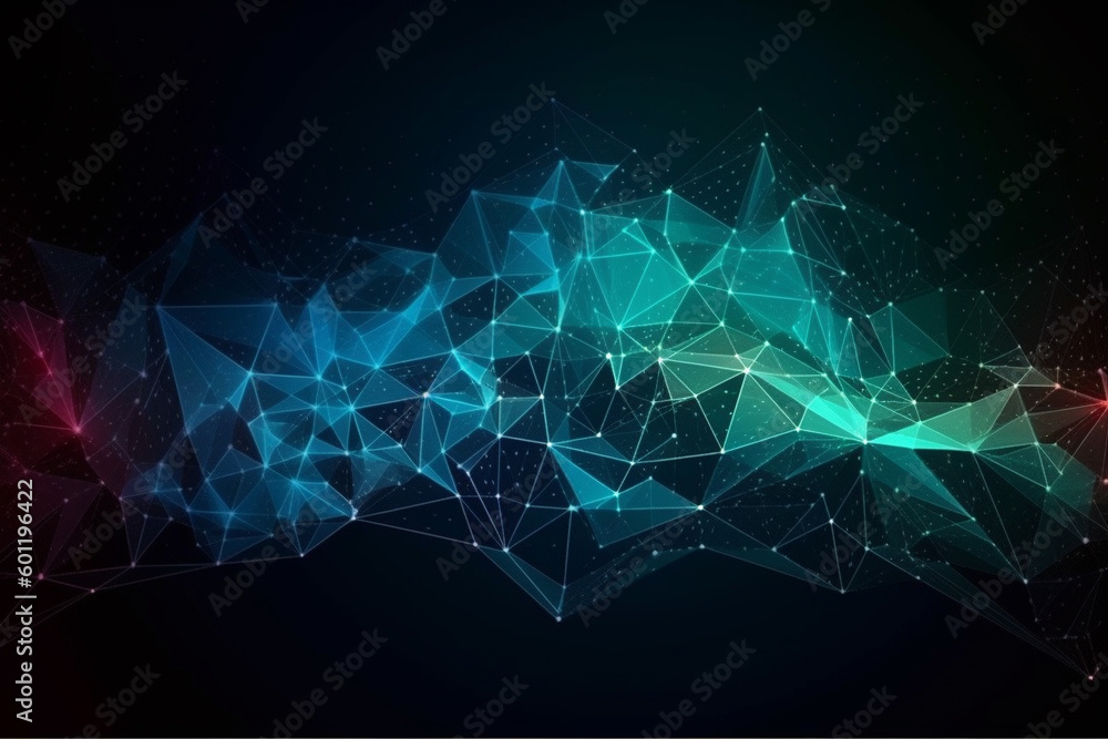 Polygonal digital background wallpaper with soft points and lines ...