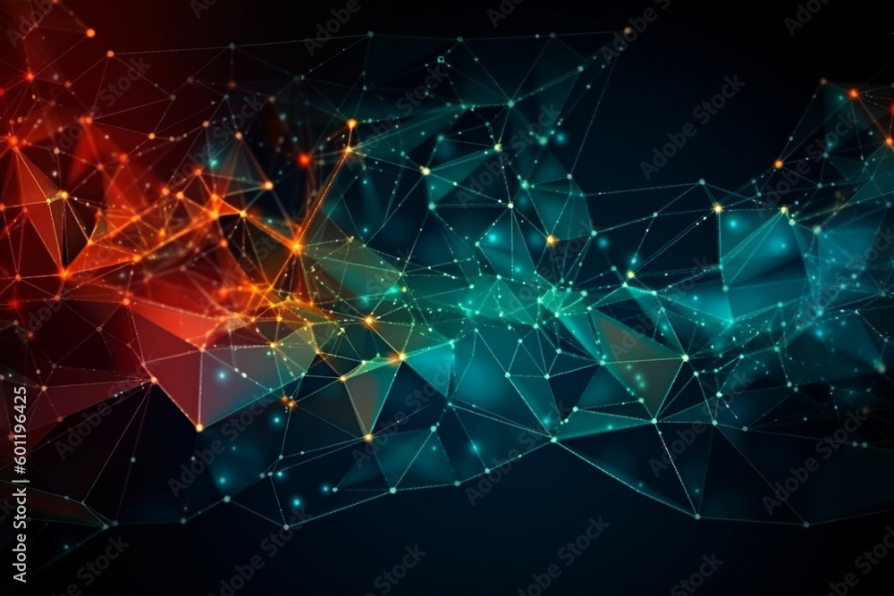 Polygonal digital background wallpaper with soft points and lines ...
