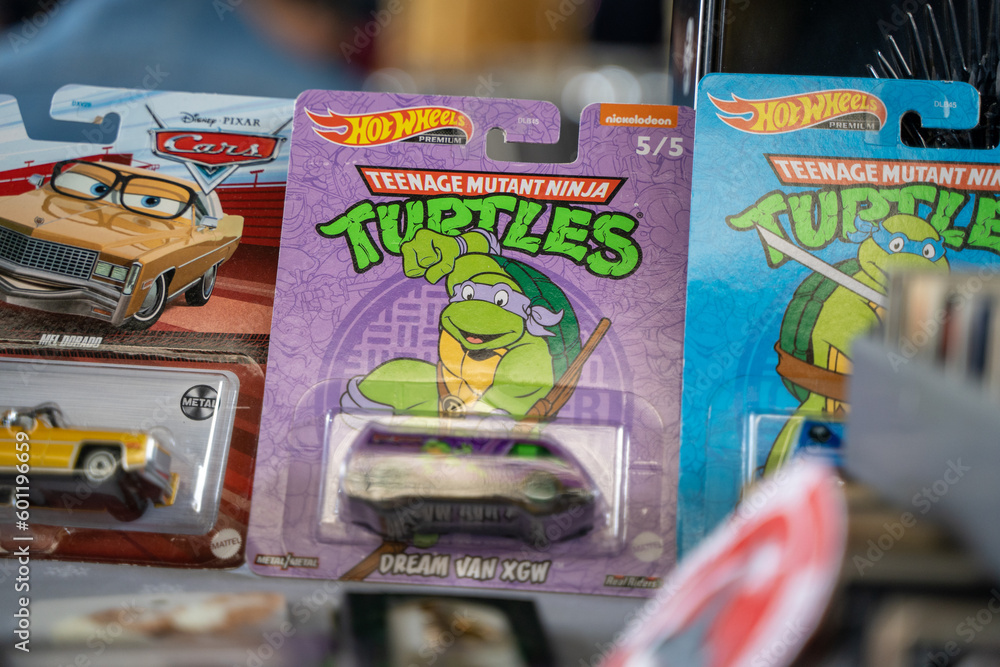 Ninja Turtles Dream Van XGW toy at the flea market. Ankara, Turkey ...