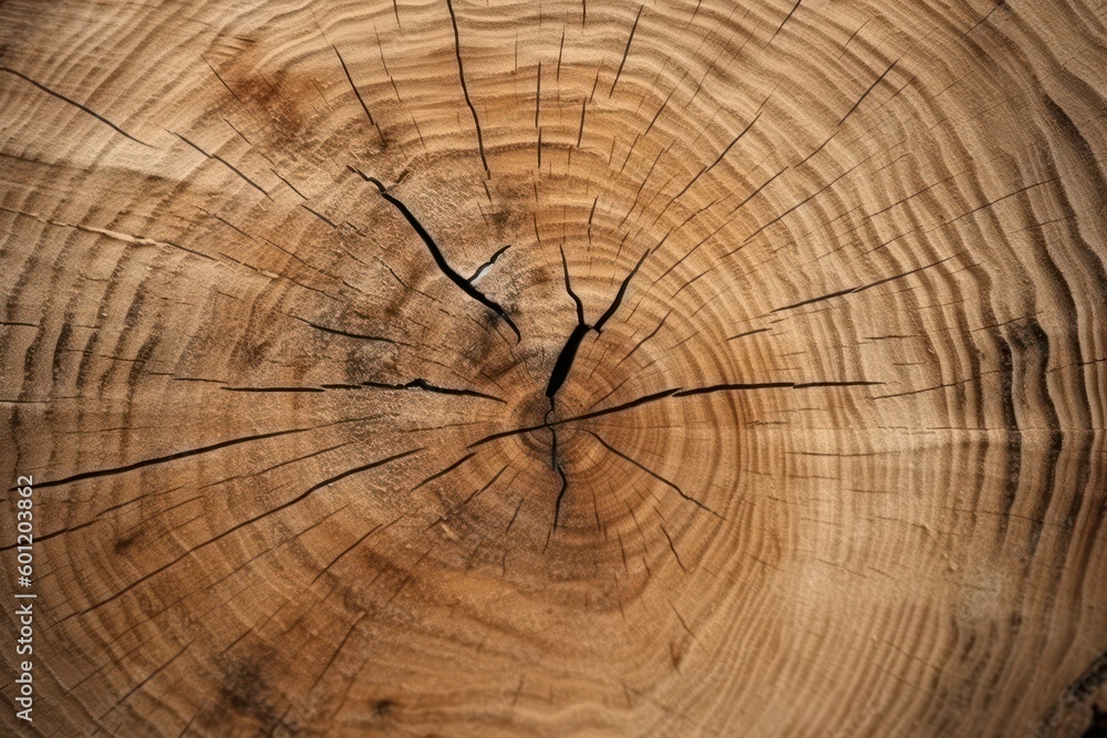 The texture of the end of the tree. Saw cut wood close up. Rough-wood ...