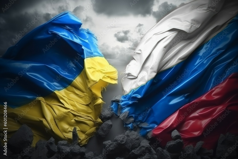 Abstract background of confrontation between Russia and Ukraine. AI ...