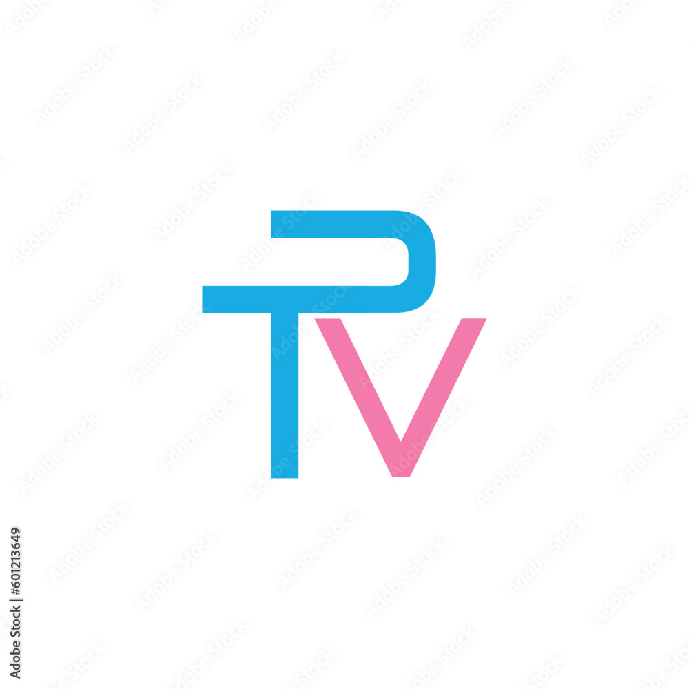 Ptv initial letter logo design template vector image. Initial tpv ...