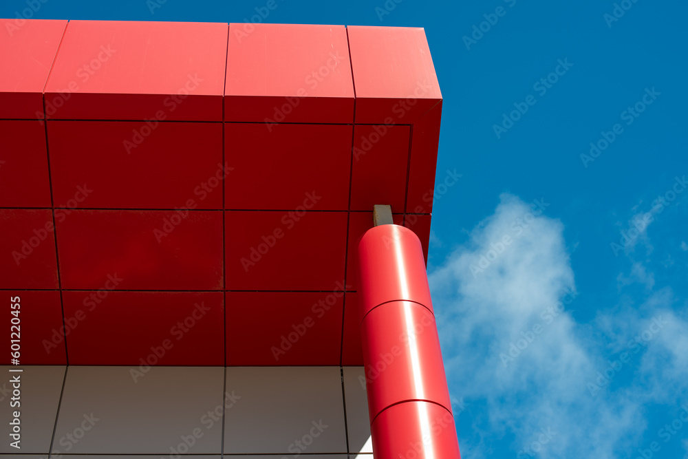 The exterior wall of a contemporary commercial style building with ...