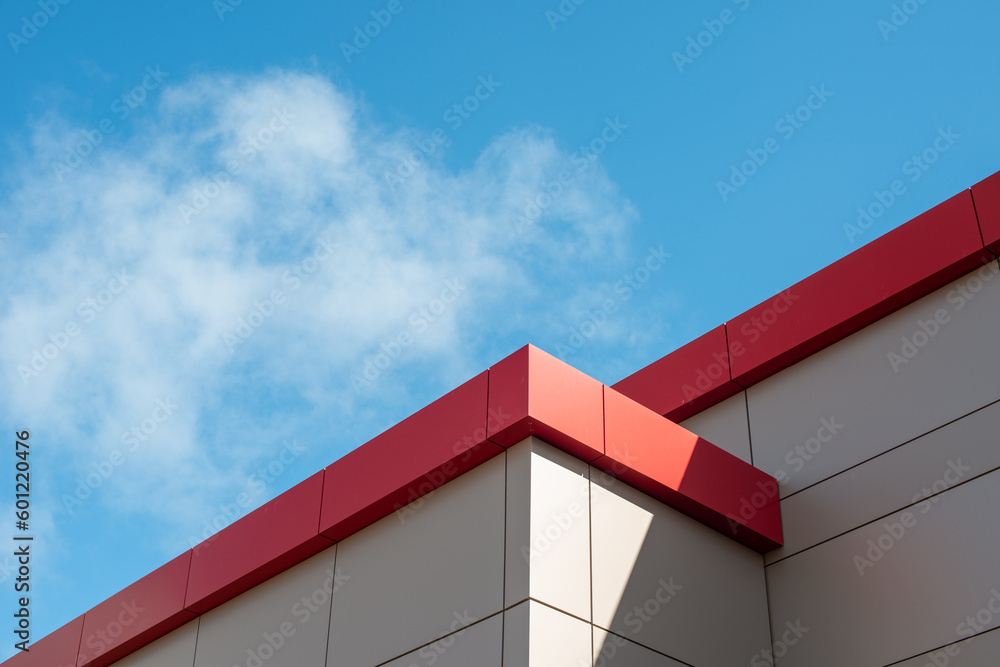 The exterior wall of a contemporary commercial style building with ...