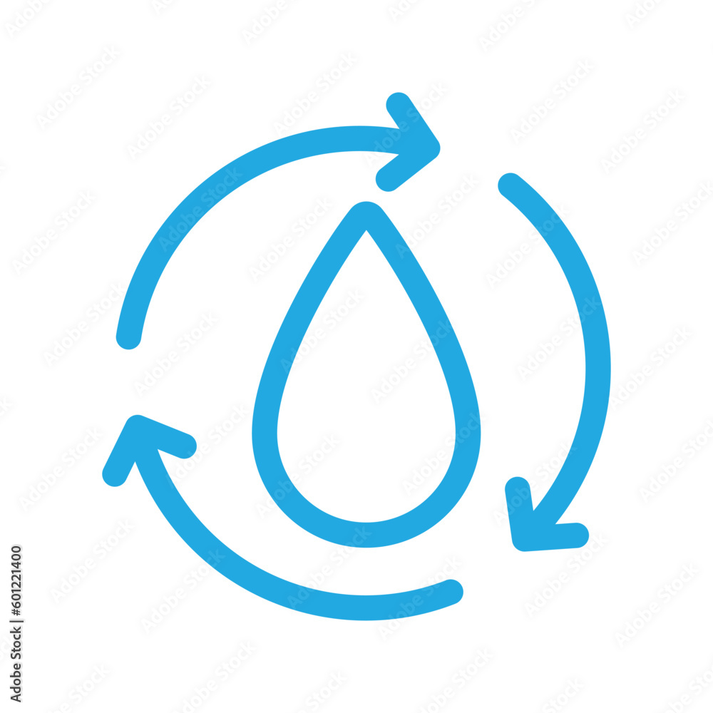 Vetor de Water treatment icon vector. reuse or recycle water waste ...