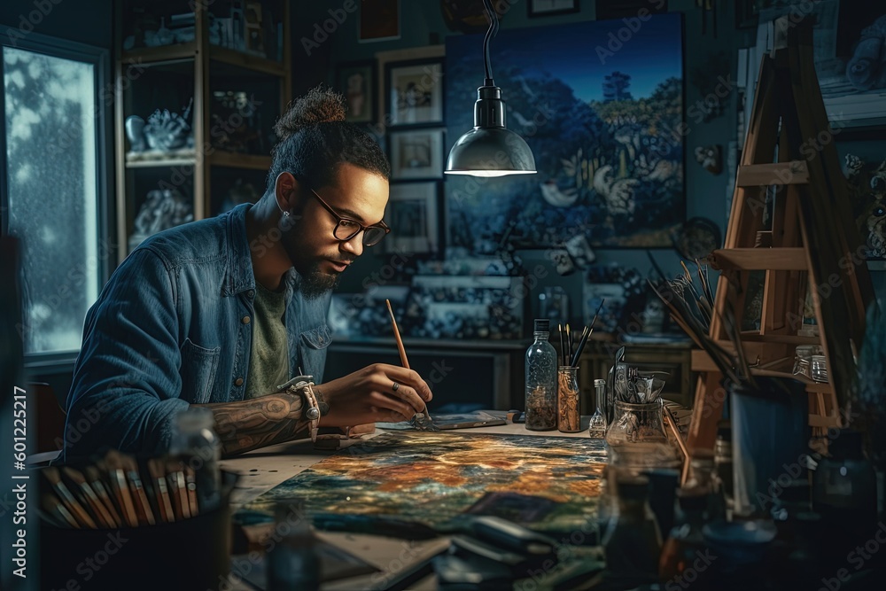 Discover the energy and fervor of an artist at work, pouring their ...