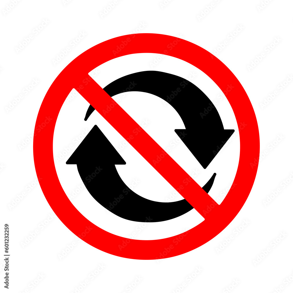 Do not recycle only trash sign or Non recyclable Waste icon on white ...